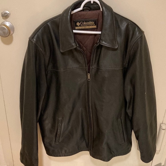 Columbia | Jackets & Coats | Columbia 0 Genuine Black Leather Jacket ...